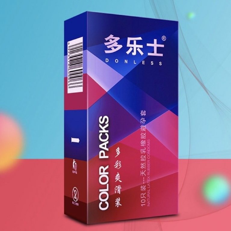 Bao cao su DONLESS COLOR PACKS, siêu mỏng, nhiều gel, đa sắc màu, hương ...