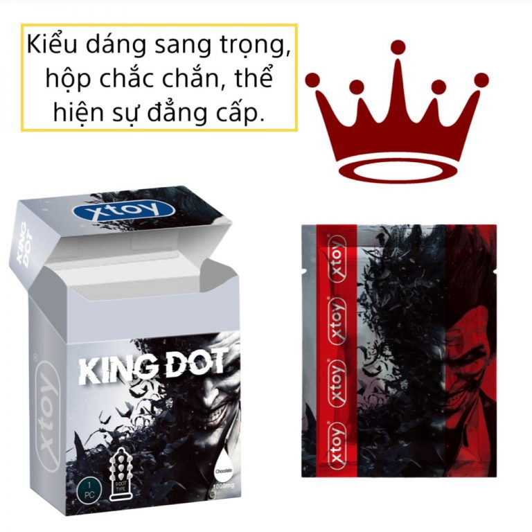 Bao cao su bi XTOY KING DOT 9 bi lớn, bcs siêu gân gai, nhiều gel bôi ...